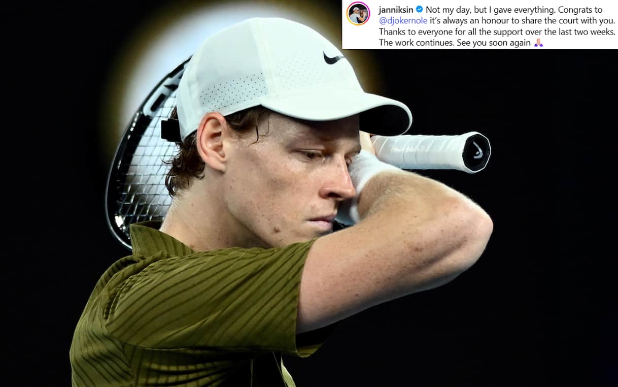 Sinner messaggio social agli Australian Open 2026: 'Ho dato tutto, ma ...