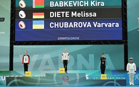 Ginnastica ritmica, atlete ucraine si tappano occhi e orecchie all'inno ...