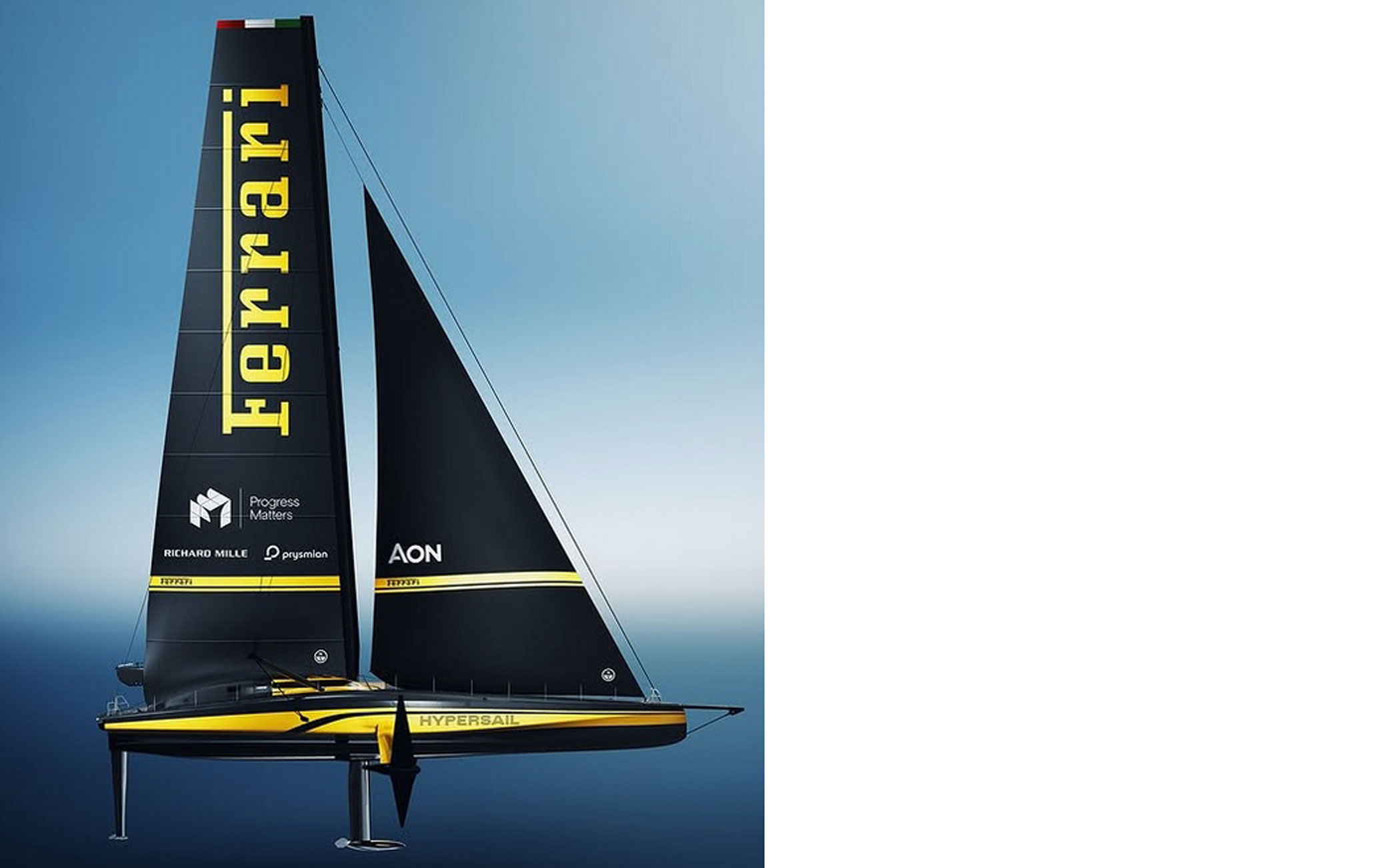 Livrea Ferrari Hypersail: le foto della livrea del monoscafo | Sky Sport