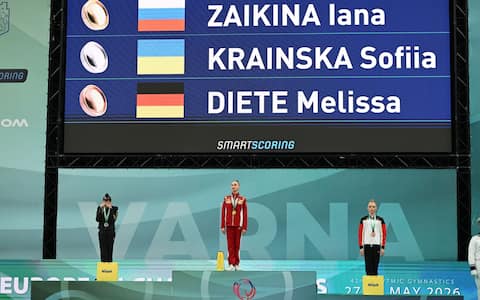 Ginnastica ritmica, atlete ucraine si tappano occhi e orecchie all'inno ...