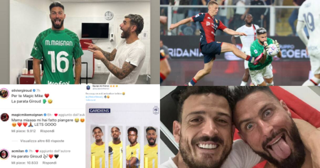 Giroud portiere in Genoa Milan, le reazioni sui social e i precedenti ...