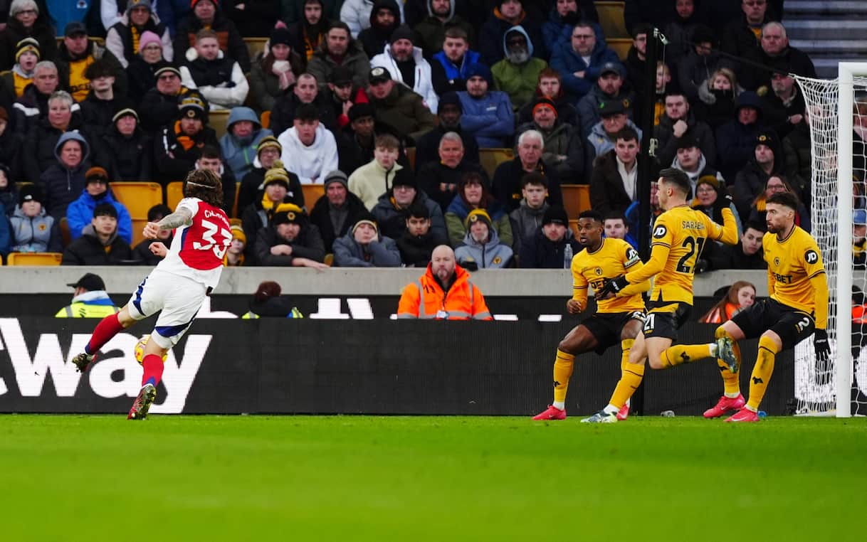 Calafiori, ritorno coi fiocchi: stupendo gol vittoria in Arsenal Wolves ...