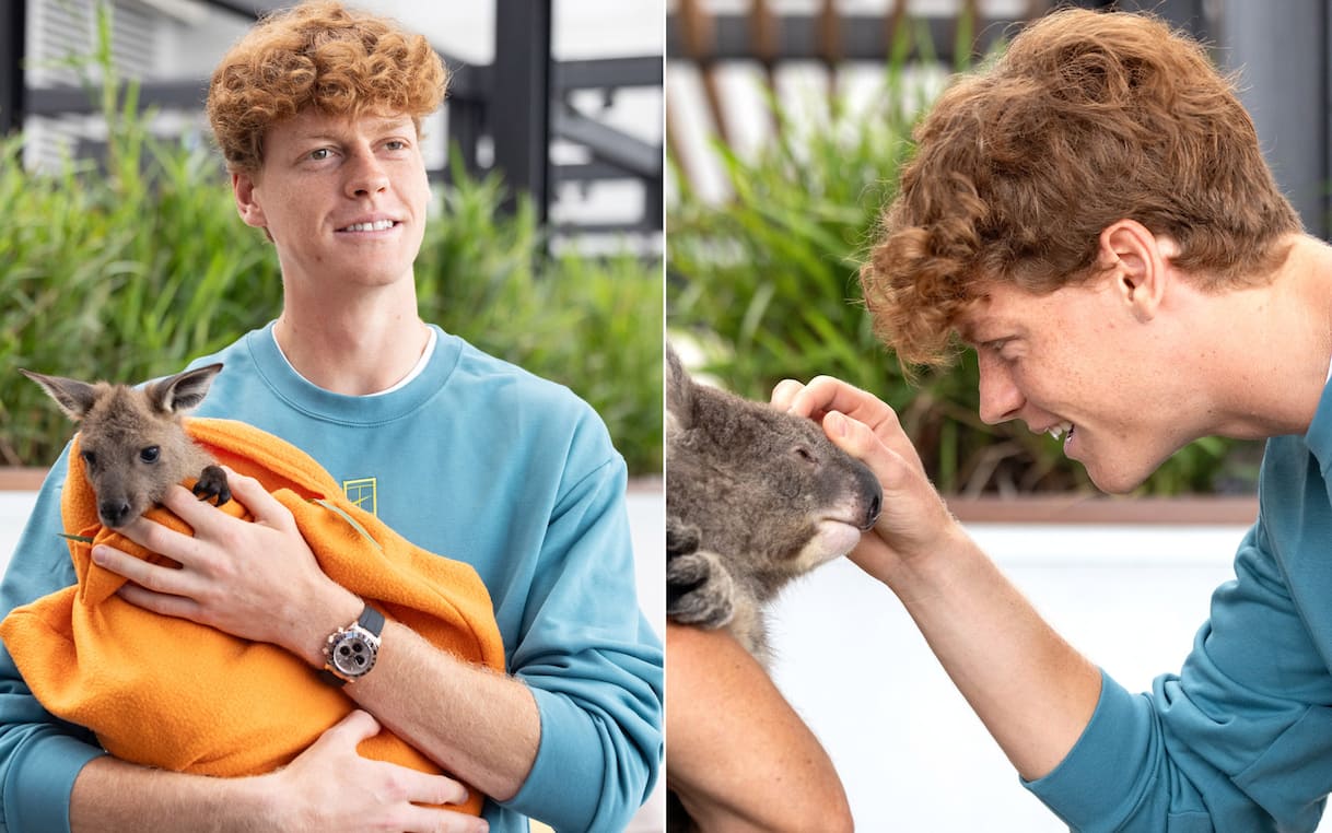 Sinner agli Australian Open 2025: Jannik in posa con un canguro e un ...