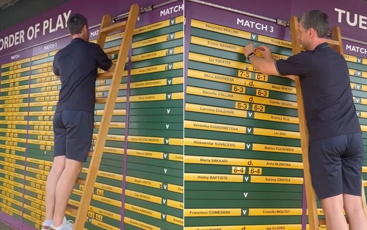 Wimbledon 2025, il tabellone si aggiorna con... la scala a pioli. VIDEO ...