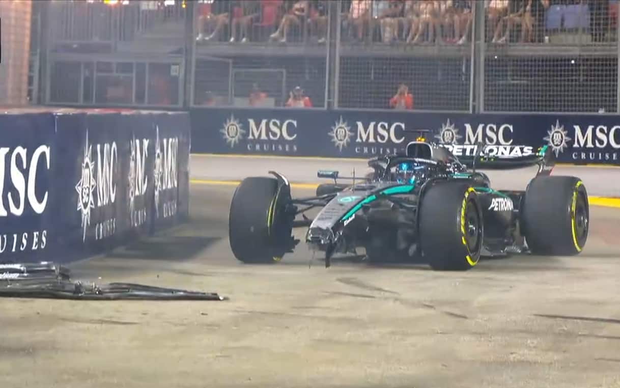 Russell e Lawson a muro nelle Libere del GP di Singapore 2025. FOTO e ...