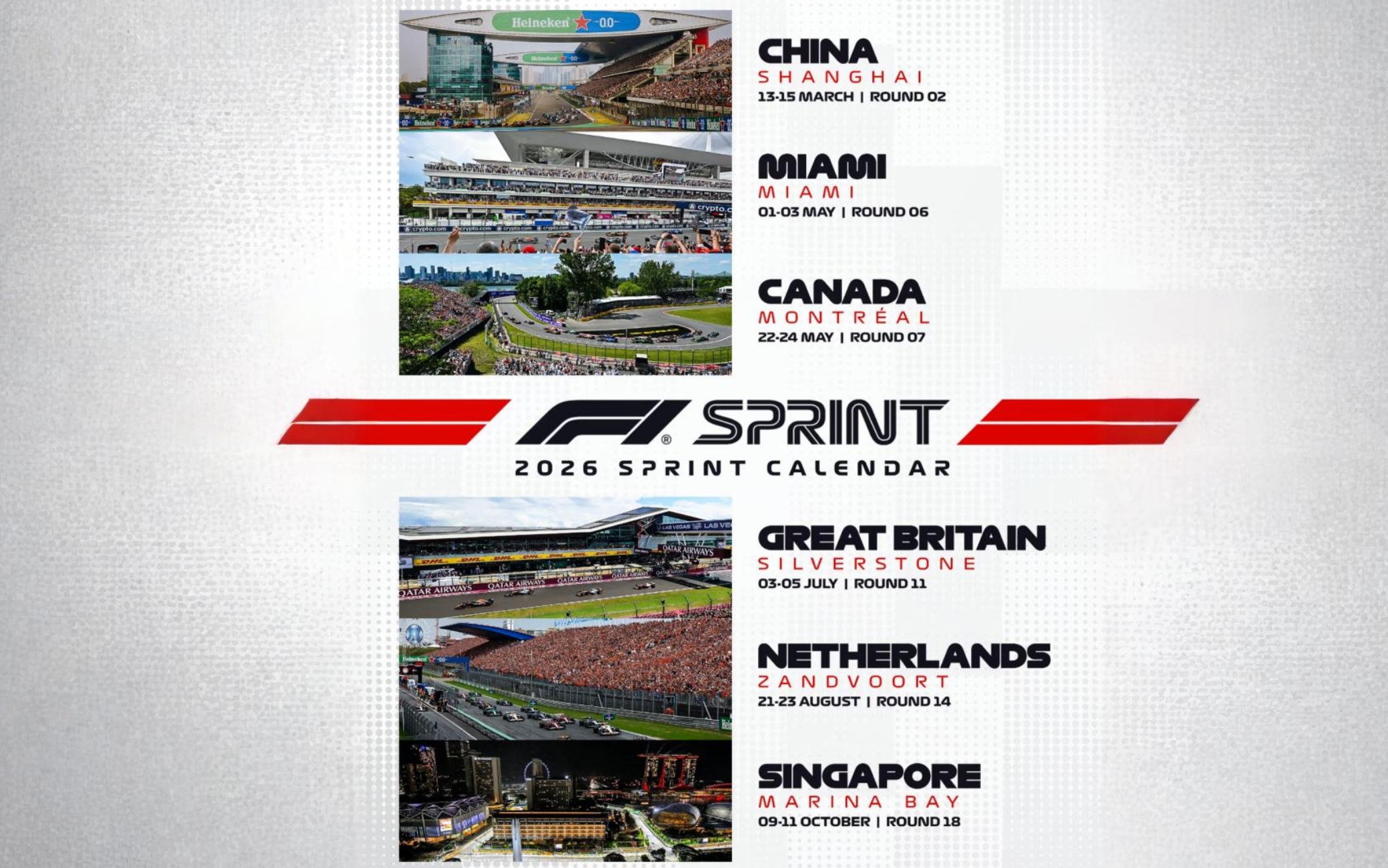 F1, Sprint Race per il Mondiale 2026: calendario e date delle gare ...
